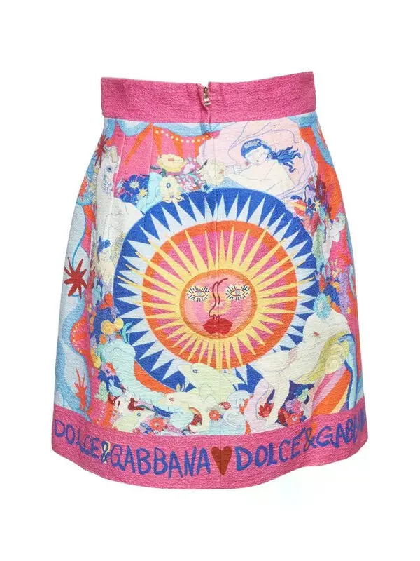 Dolce & Gabbana Sun-print Textured Skirt