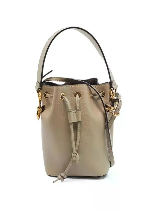 Fendi 2021 Mini Mon Tresor Leather Bucket Bag