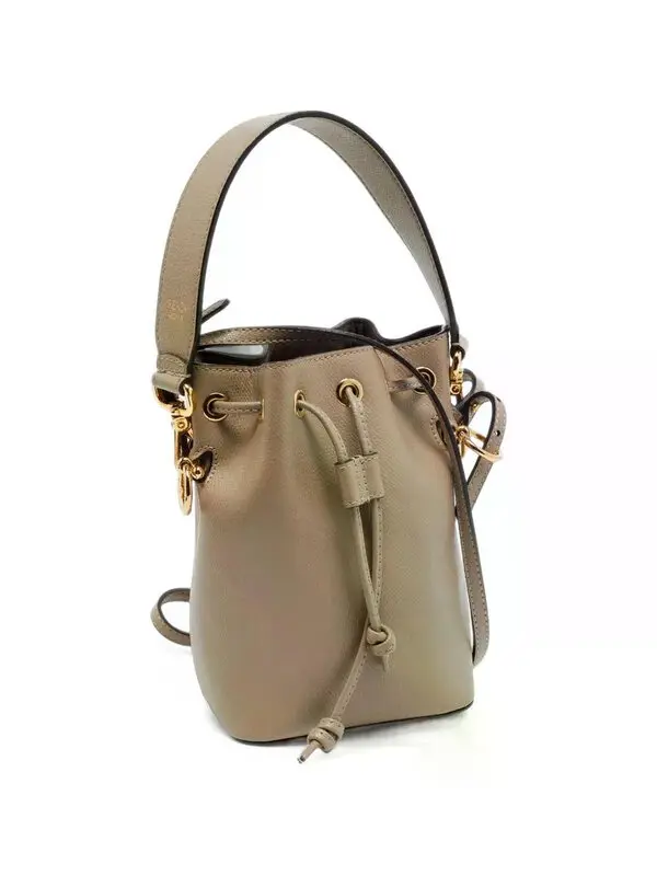 Fendi 2021 Mini Mon Tresor Leather Bucket Bag