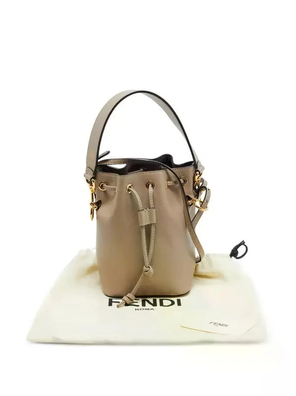 Fendi 2021 Mini Mon Tresor Leather Bucket Bag