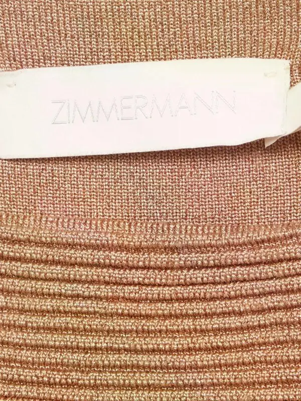 Zimmermann Metallic-effect Plissé Midi Dress