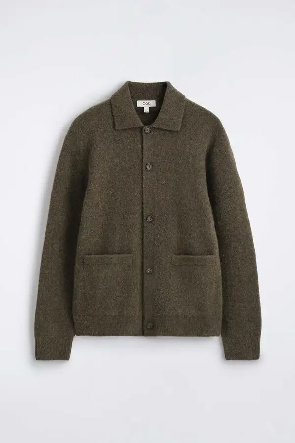Cos Textured Collared Cardigan - Brown