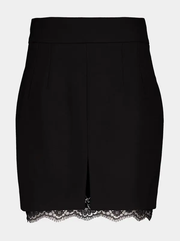 Dolce & Gabbana Wool Skirt With Lace Hem