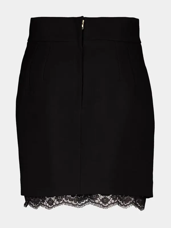 Dolce & Gabbana Wool Skirt With Lace Hem
