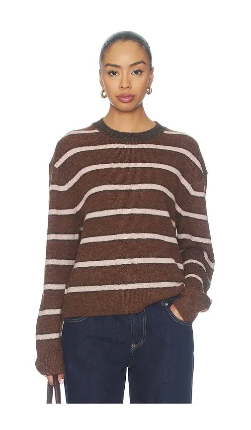 LOVERS AND FRIENDS Kristin Stripe Pullover In Brown