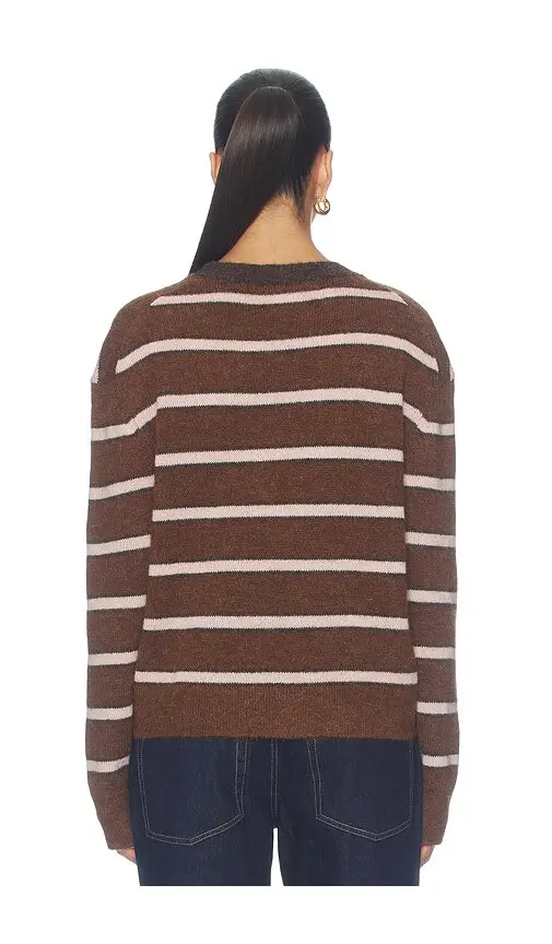 LOVERS AND FRIENDS Kristin Stripe Pullover In Brown