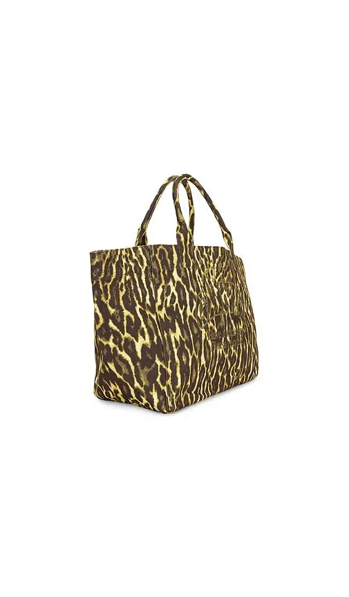 GANNI Xxl Easy Shopper Printed Gradient Leo Bag In Brown - Lemon Grass