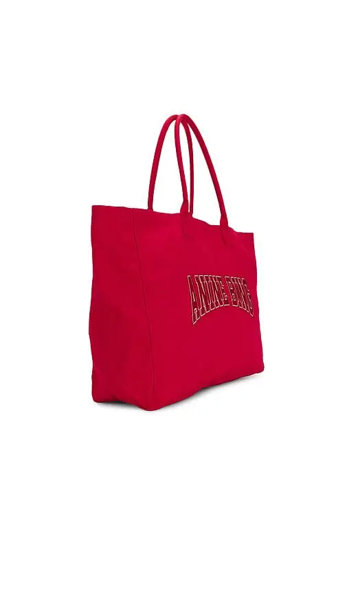 ANINE BING Leo Canvas Tote In Red