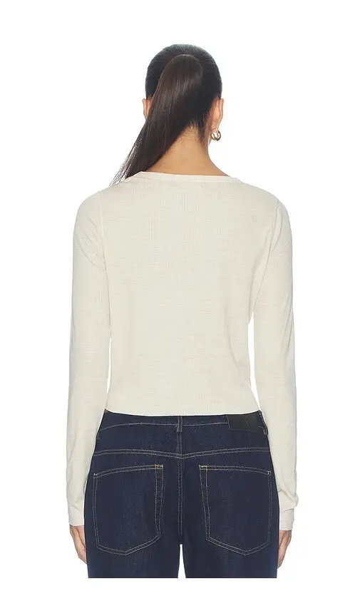Junk Food East Coast #1 Crop Thermal Top In White