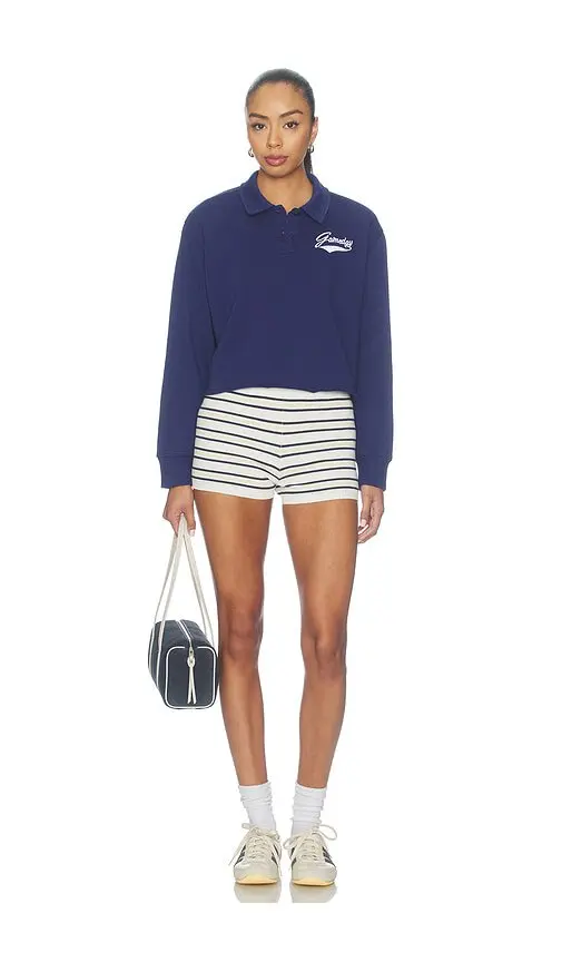 Junk Food Game Day Crop Fleece Polo