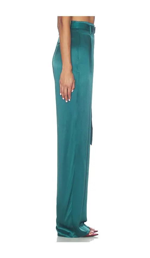 Lapointe Satin Belted Pant In Teal
