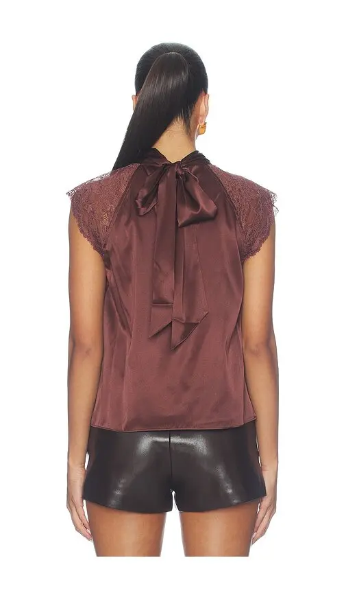 Generation Love Rachel Chantilly Lace Halter Blouse In Brown