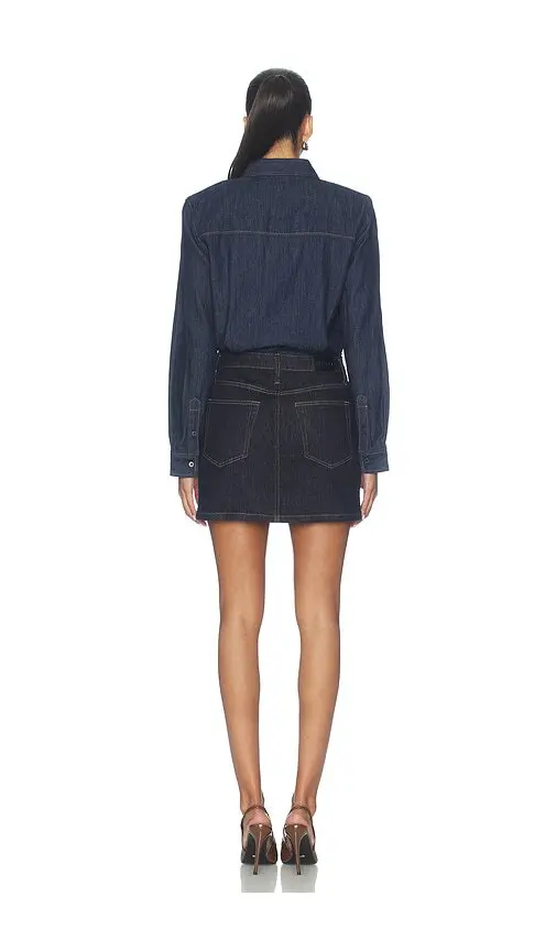 PISTOLA Pixie Mix Media Mini Dress In Navy