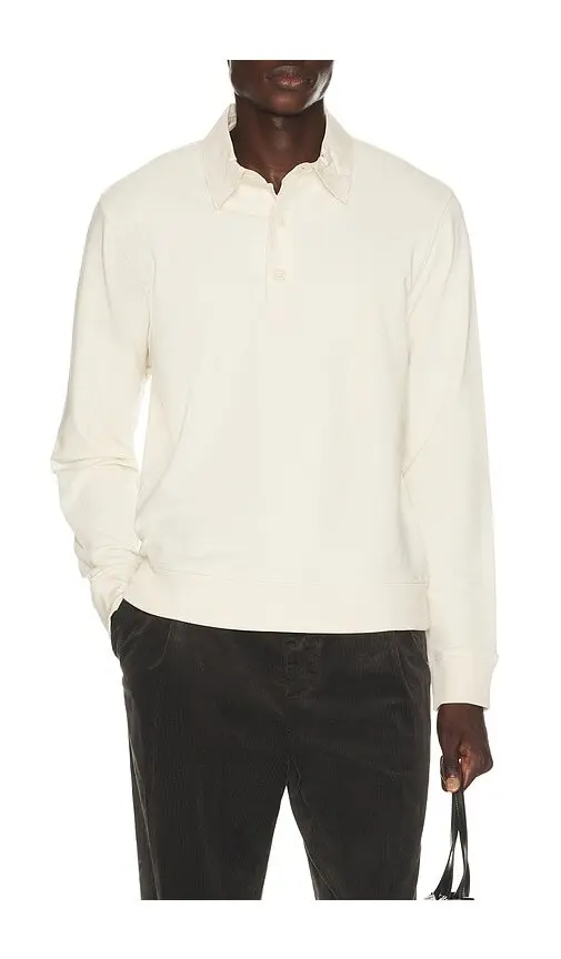 Vince Travel Polo In Cream - Bone