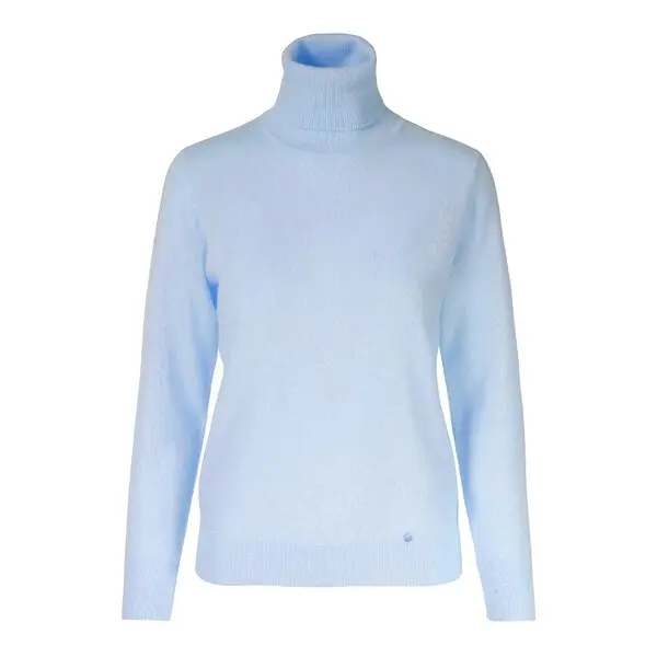 TIRILLM Cassie Cashmere High Neck, Light Baby - Blue