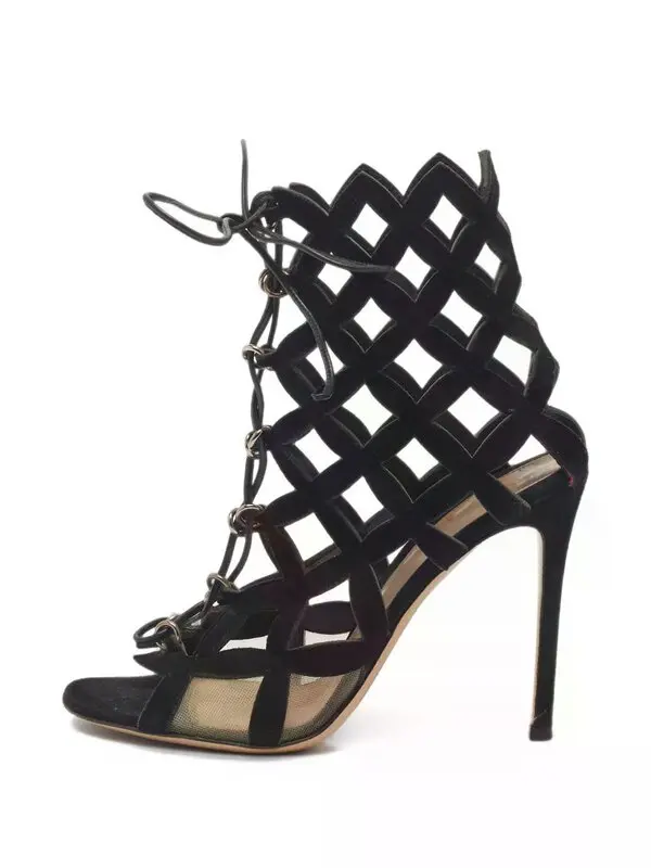 GIANVITO ROSSI Lace-up Caged Heeled Sandals