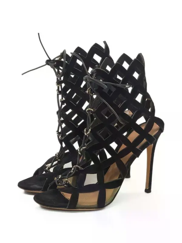 GIANVITO ROSSI Lace-up Caged Heeled Sandals