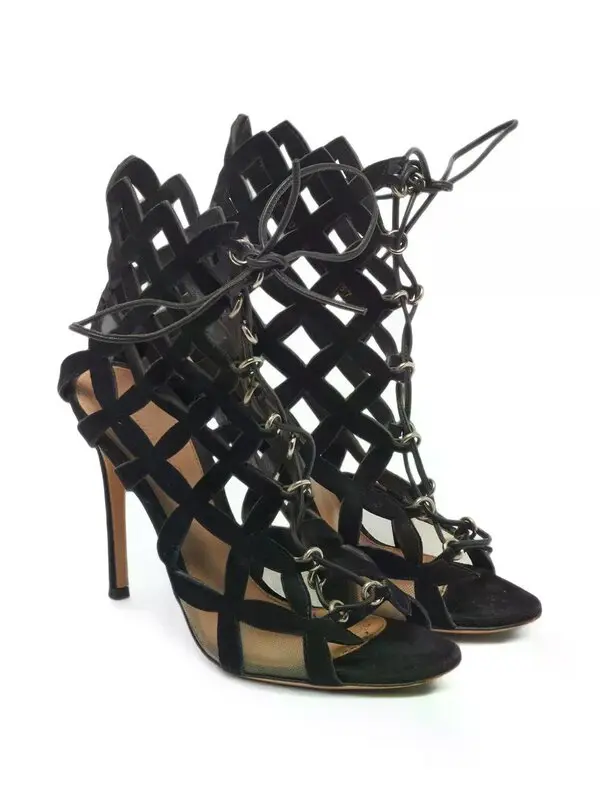 GIANVITO ROSSI Lace-up Caged Heeled Sandals