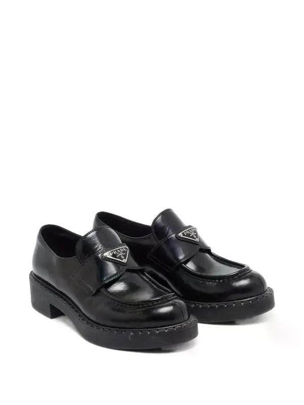 Prada Triangle Logo Plaque Loafers