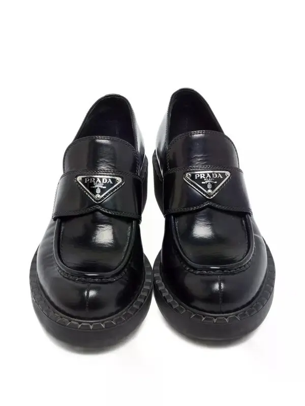 Prada Triangle Logo Plaque Loafers