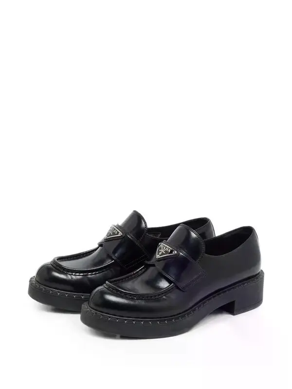 Prada Triangle Logo Plaque Loafers