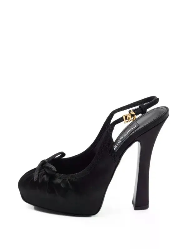 Dolce & Gabbana Vally Bow-detail Slingback Platform Pumps