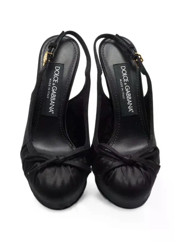 Dolce & Gabbana Vally Bow-detail Slingback Platform Pumps