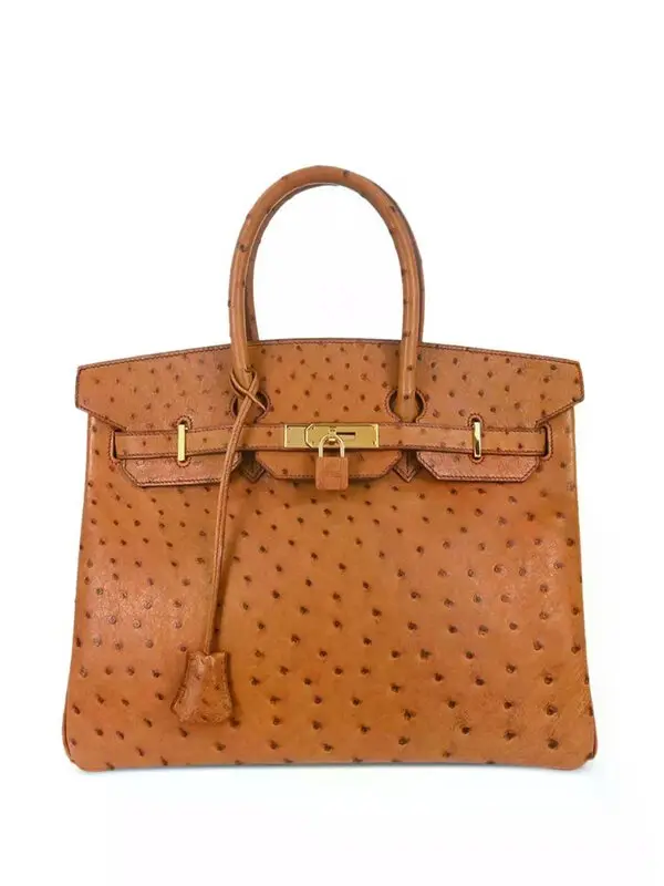 Hermès 1999 Ostrich Birkin 35 Leather Tote Bag