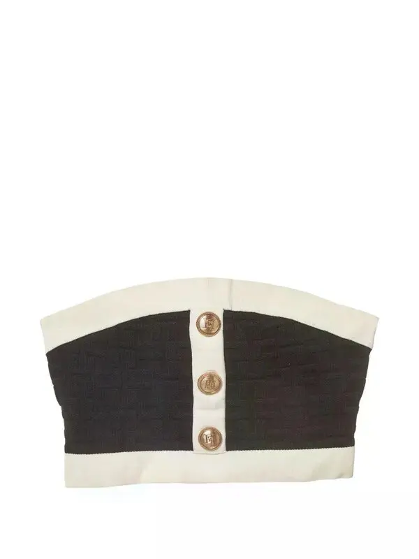 Elisabetta Franchi Monogram Jacquard Tube Top