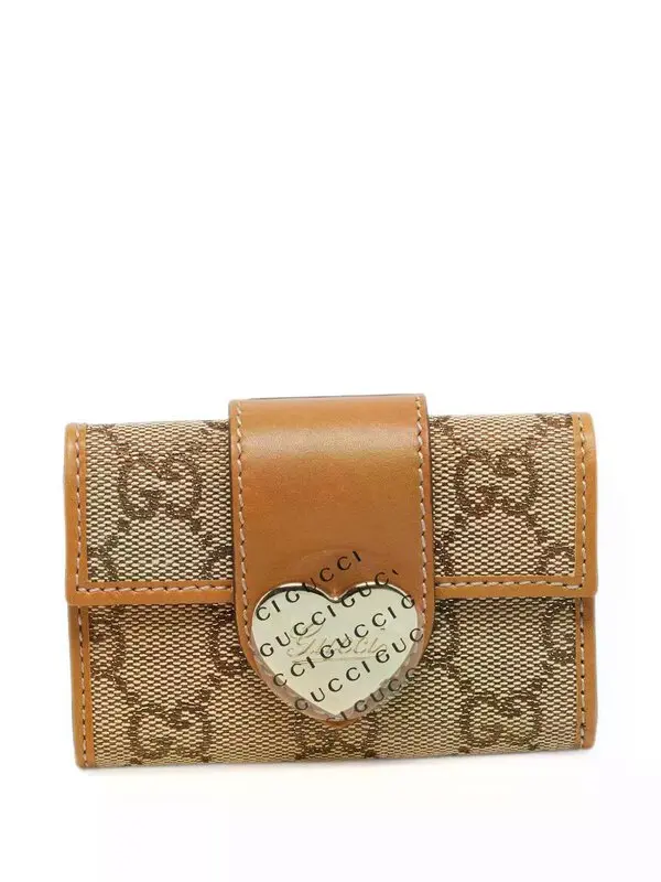 Gucci Gg Canvas Lovely Heart Key Holder - Neutrals