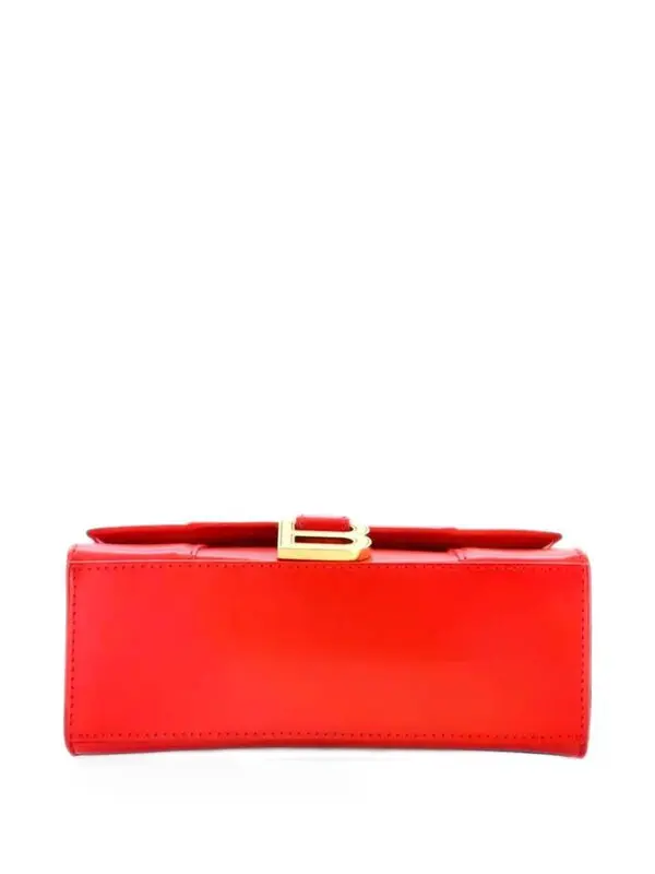 Balenciaga Hourglass Top Handle Bag Leather Xs Crossbody Bag - Red