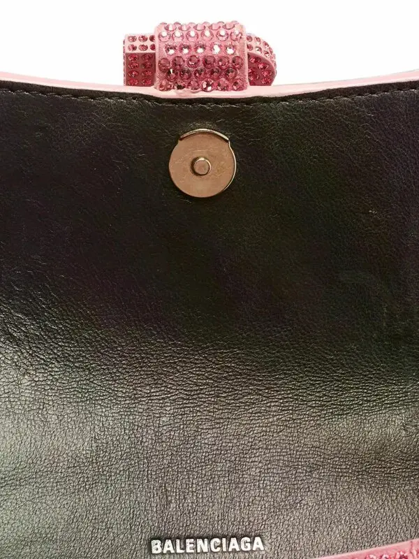 Balenciaga Xs Hourglass Crystal-embellished Tote Bag - Pink