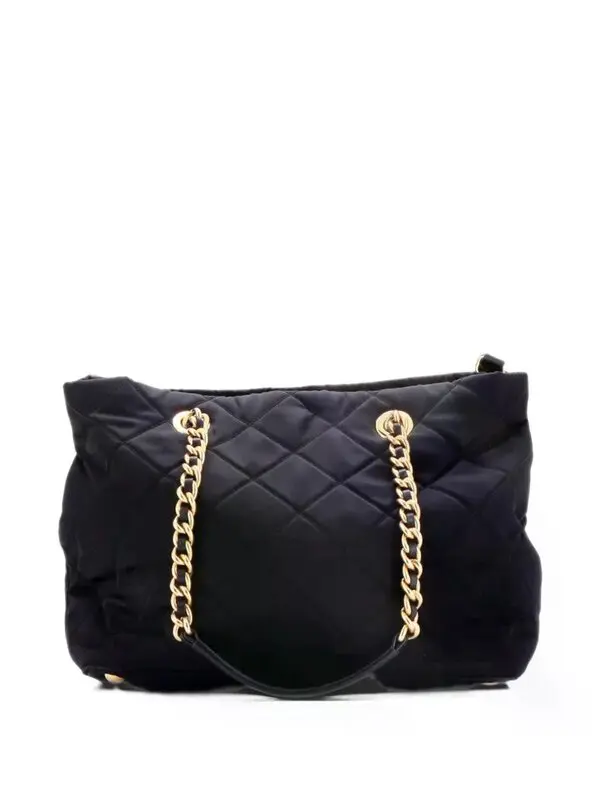 Prada Convertible Chain Tote Quilted Tessuto Medium Shoulder Bag
