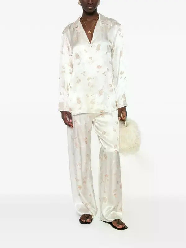 DÔEN Lavona Floral-jacquard Trousers