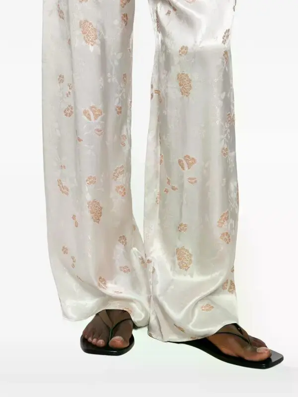 DÔEN Lavona Floral-jacquard Trousers