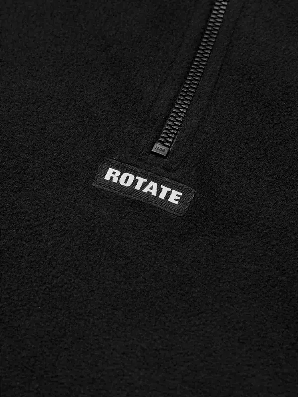 ROTATE BY BIRGER CHRISTENSEN Fleece Half Zip Jacket Dark Brown
