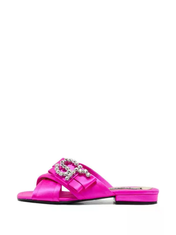 SERGIO ROSSI Crystal-embellished Flat Sandals
