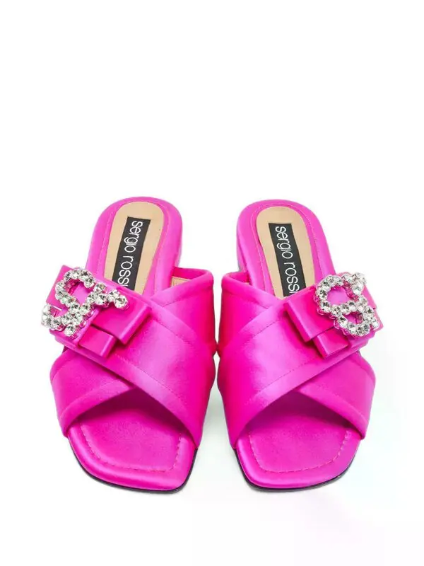 SERGIO ROSSI Crystal-embellished Flat Sandals