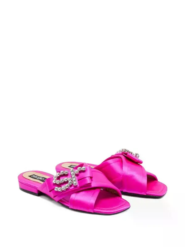 SERGIO ROSSI Crystal-embellished Flat Sandals