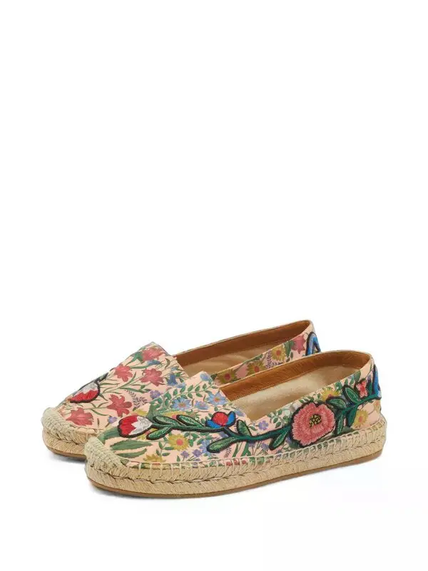 Gucci Flora-embroidered Espadrille Flats