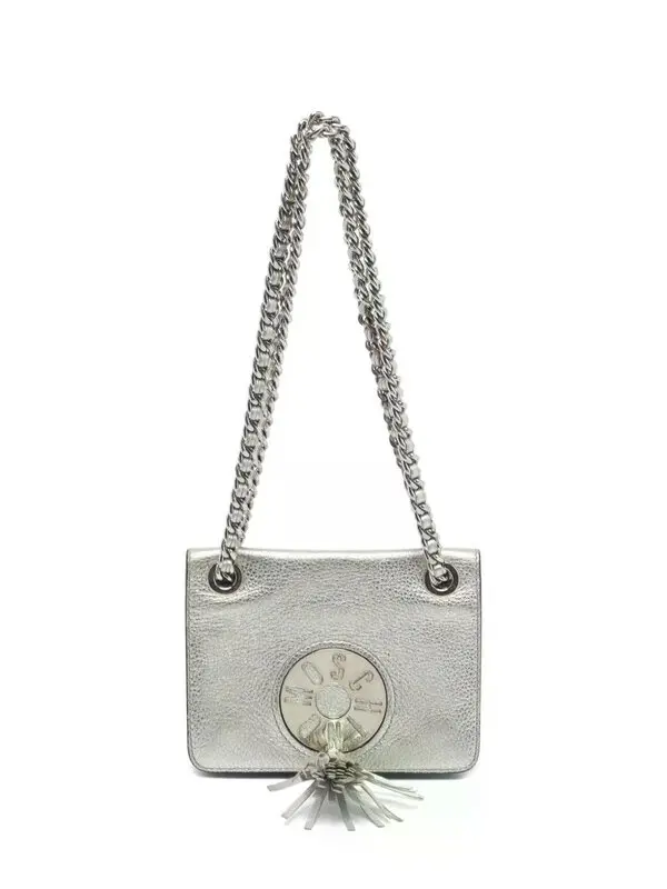 Moschino Logo Tassel-detail Shoulder Bag - Silver