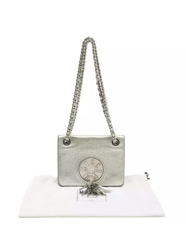 Moschino Logo Tassel-detail Shoulder Bag - Silver