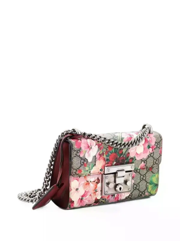 Gucci Padlock Blooms Print Gg Coated Canvas Small Shoulder Bag