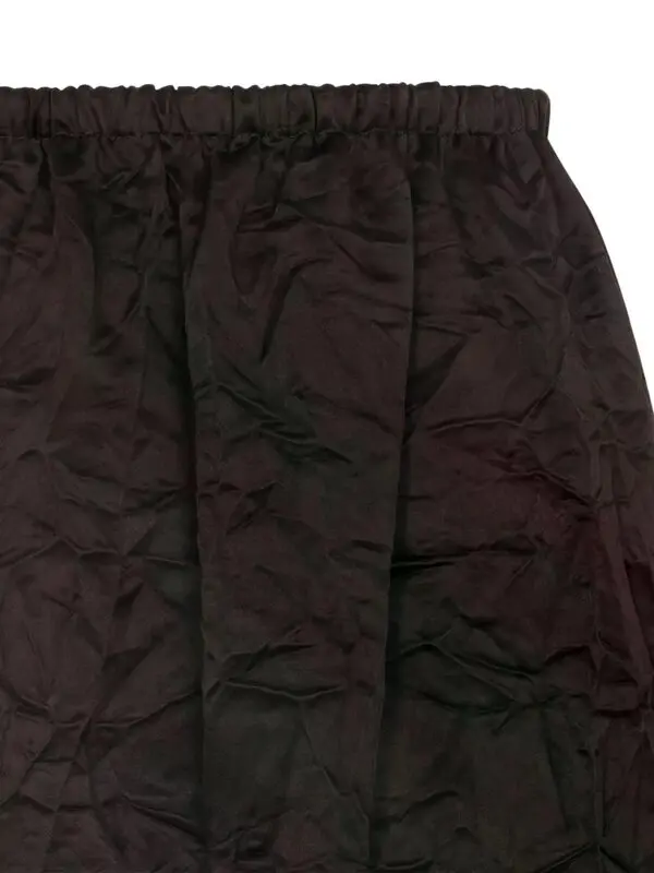 Carven Crinkled-effect A-line Midi Skirt - Brown