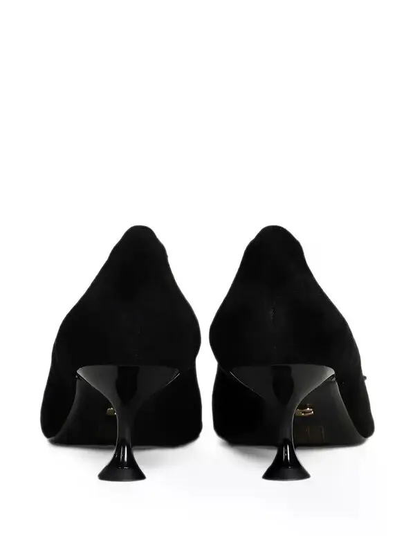 Lola Cruz Daniela Lace-up Pointed-toe Pumps - Black