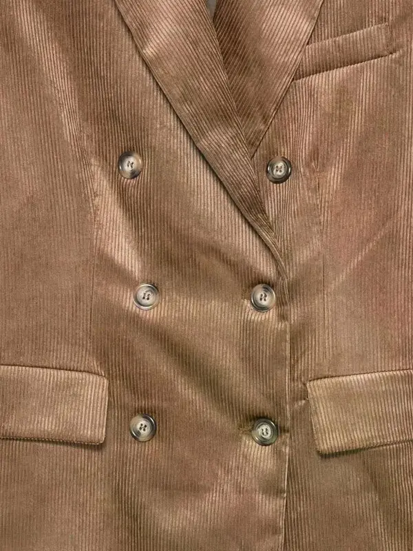 SOLOTRE Double-breasted Corduroy Blazer