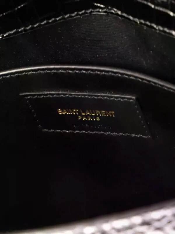 Saint Laurent Manhattan Crocodile Embossed Leather Medium Shoulder Bag