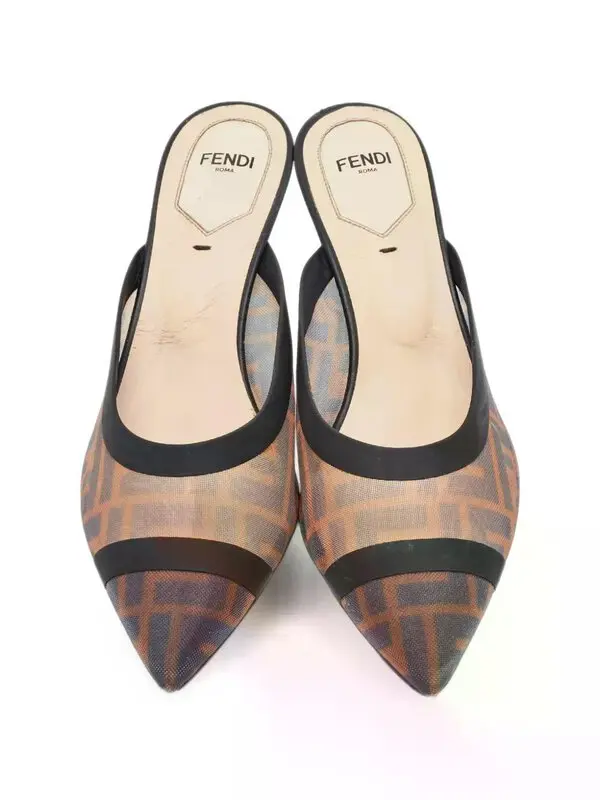 Fendi Colibri Zucca Heeled Mules