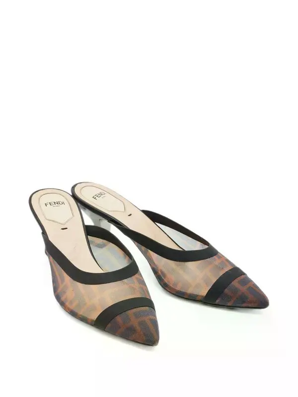Fendi Colibri Zucca Heeled Mules