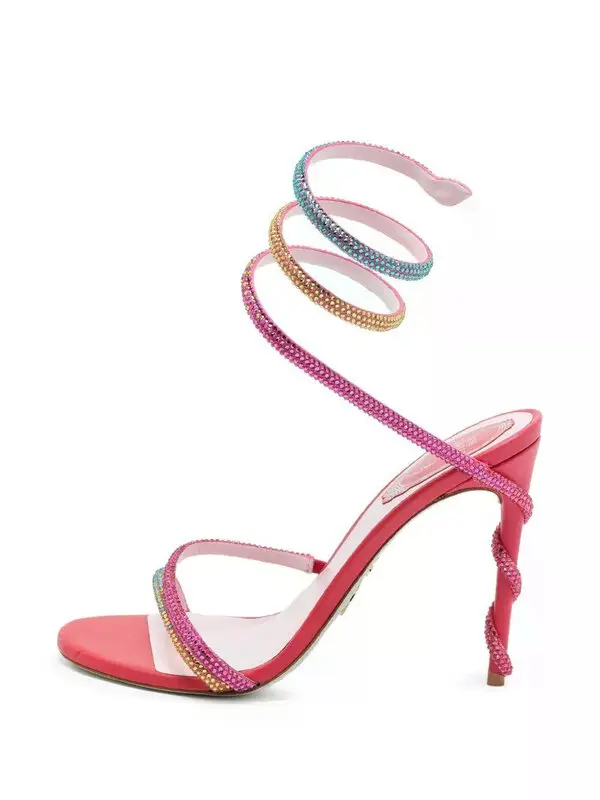 Rene Caovilla Cleo Rhinestone-embellished Sandals - Pink